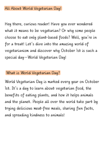 World Vegetarian Day, Oct 1st Explained: Fun Facts, Yummy Foods, and ...