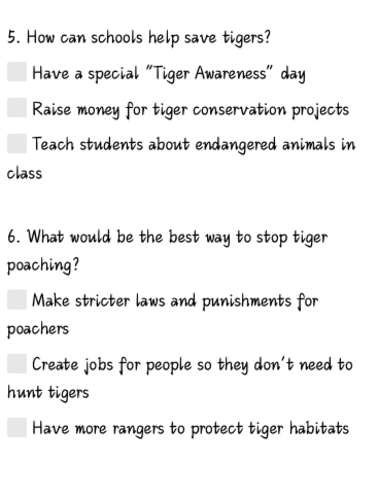 International Tiger Day: 20 Thought-Provoking Tick-the-Box Questions ...