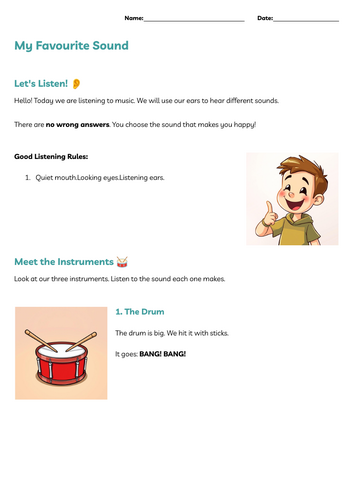 SEND Music Worksheets – Pre-Music Skills | Loud and Quiet | Fast and ...