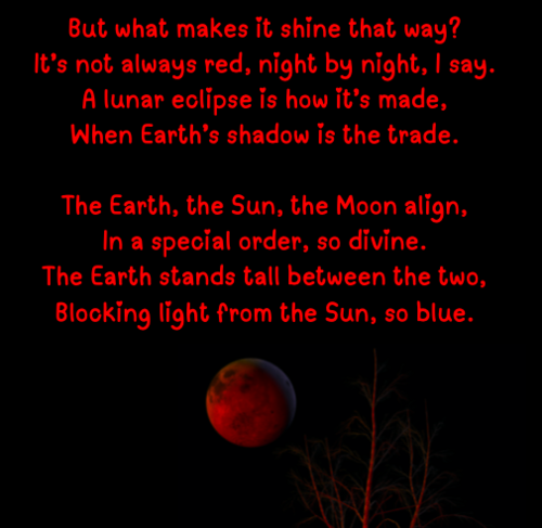 The Mystery of the Blood Moon, A Factual Rhyming Poem for Kids ...