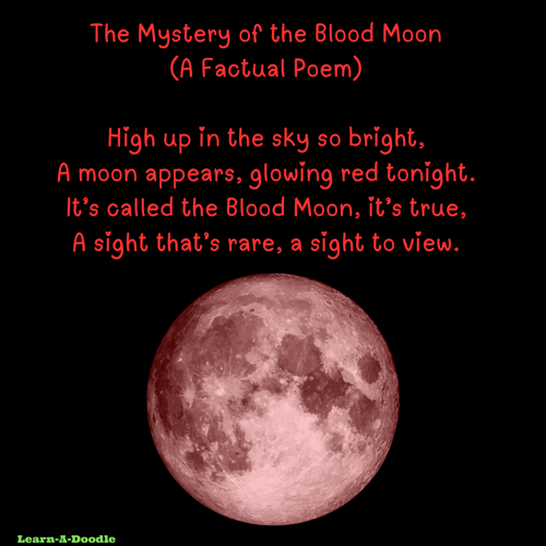 The Mystery of the Blood Moon, A Factual Rhyming Poem for Kids ...