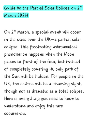 Your Guide to the Partial Solar Eclipse in the UK: What to Expect, 29 ...