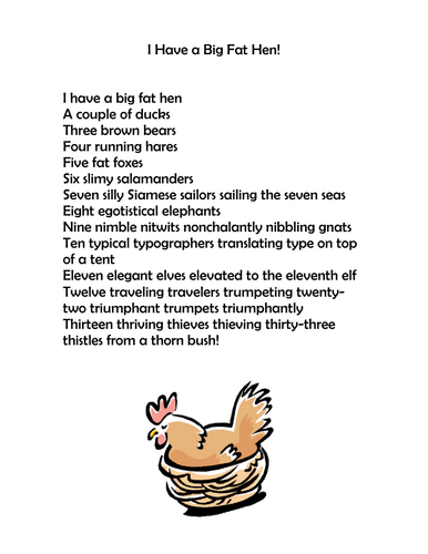 Big Fat Hen by Keith Baker(pptx) | Teaching Resources