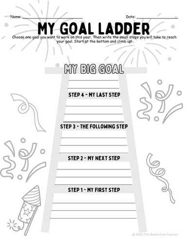 My Goal Ladder Worksheet - New Year Activity | Teaching Resources