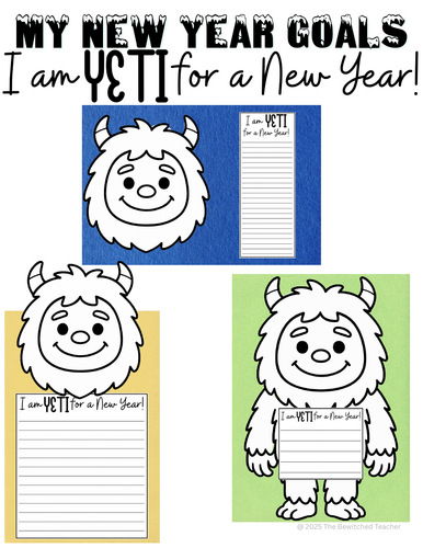 I Am YETI Ready for a New Year! Goal-Setting Craftivity | Teaching ...