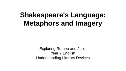 Language used in Romeo and Juliet | Teaching Resources