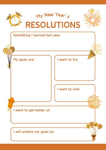 New Year, New Goals: Student Resolution Templates | Teaching Resources