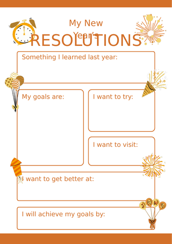 New Year, New Goals: Student Resolution Templates | Teaching Resources