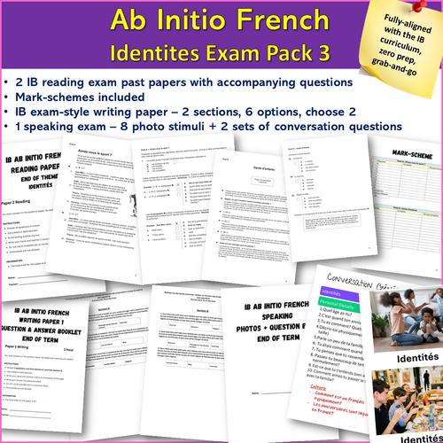 IB French Ab Initio Assessment –Writing,Reading&Speaking | Identities ...
