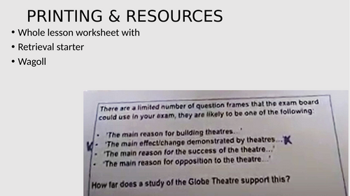 Historical Environment: Globe Theatre lessons 3-5 of 5 | Teaching Resources
