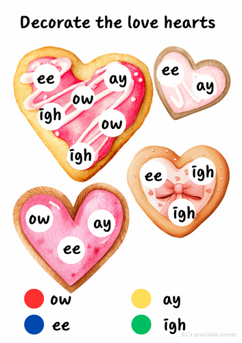 Valentines- love heart phonics sound recognition | Teaching Resources