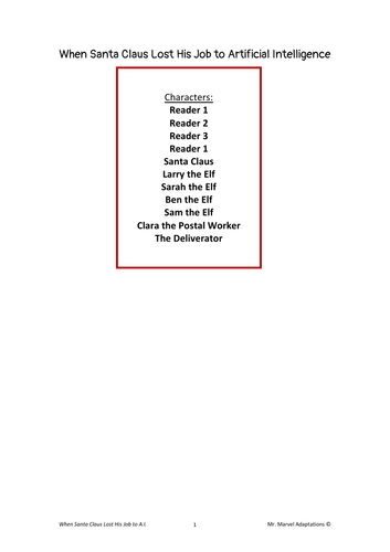 When Santa Claus Lost His Job to A.I. Readers' Theatre Unit | Teaching ...