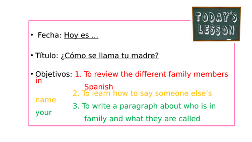 KS3 Spanish Family L2 ¿Cómo se llama tu…? (PPT+SB+Handout) | Teaching ...