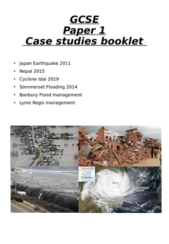 AQA GCSE GEOGRAPHY Paper 1 Natural Hazards Case study booklet ...