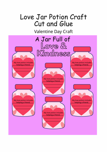 Love Jar Potion Craft | Valentine’s Day | Teaching Resources