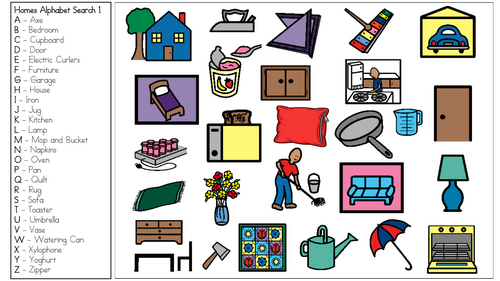 Homes Alphabet Search with Symbols | Teaching Resources