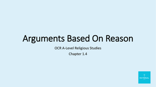 Arguments Based on Reason: The Ontological Argument OCR A-Level RS ...