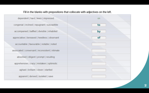 Dependent Prepositions Adjectives | Teaching Resources
