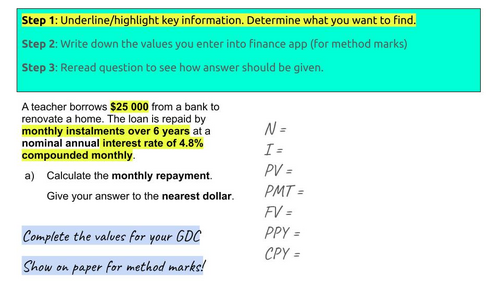 IB Math - Finance - Loans - TI-84+ | Teaching Resources