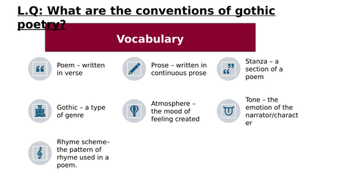 What are the conventions of gothic poetry? | Teaching Resources