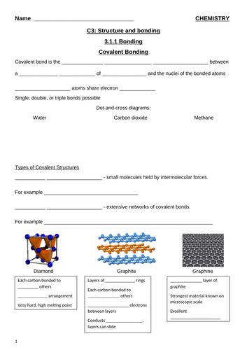 OCR AAQ F180 C3 Bonding and Organic | Teaching Resources