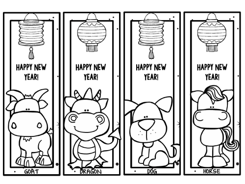 Chinese New Year Zodiac Bookmarks | Teaching Resources