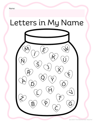 Letters in My Name – Valentine’s Heart Letter Activity | Teaching Resources