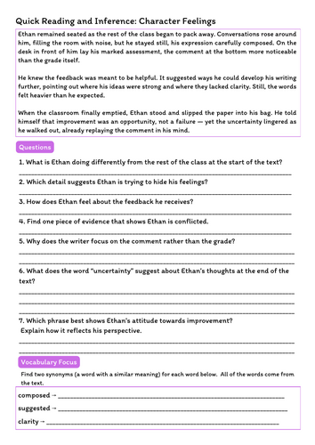 Quick Reading Inference Bundle | Pre-GCSE Skills | Year 9 | Teaching ...