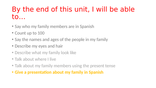KS3 Spanish Family L10 Describe a tu familia (PPT+ PA) | Teaching Resources