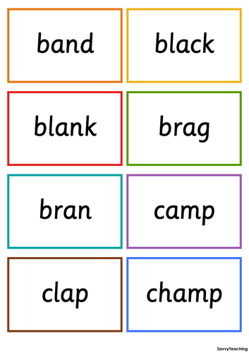CCVC, CVCC & CCVCC Words Flashcards – Phonics Blends & Clusters (KS1 ...