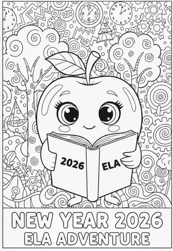 New Year 2026 ELA Goal Setting Writing + Art Coloring | Updated Yearly ...