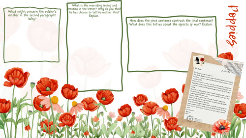 Worksheets on Poppies - Jane Weir | Teaching Resources