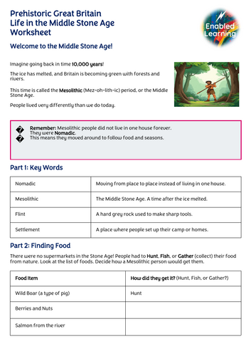 KS2 History - Life in the Middle Stone Ages | Teaching Resources