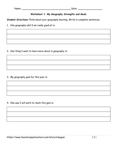 Geography Goal Setting Writing + New Year 2026 Art Coloring Sheet ...
