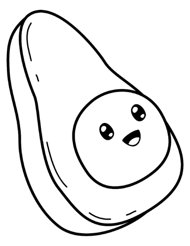 Kawaii Fruit Coloring Pages | Cute Coloring Sheets for Kindergarten ...