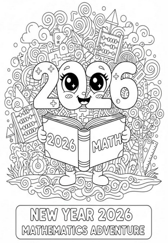 Math Goal Setting Writing + New Year 2026 Art Coloring | Updated Yearly ...