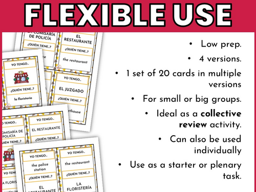 Spanish Places & Town Vocabulary KS2/KS3 City Loop Game: I Have Who Has ...