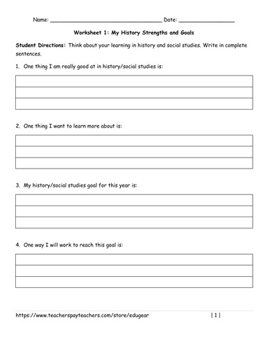 History Goal Setting Writing + New Year 2026 Art Coloring | Updated ...