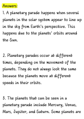 Planetary Parade: A Fun Question & Answer Exploration for Curious ...