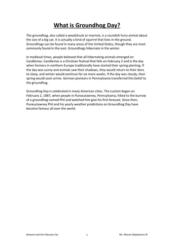 The Groundhog and the February Fox Readers' Theatre Unit | Teaching ...