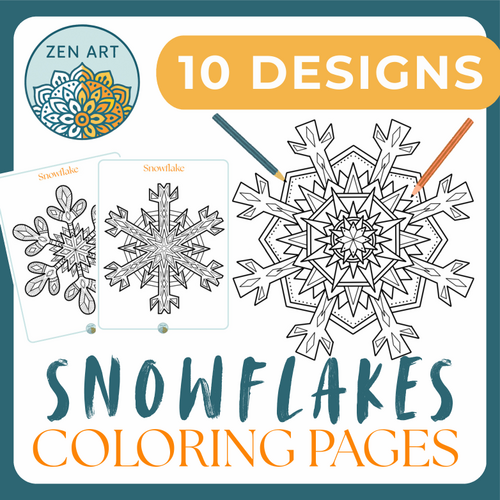 Winter Snowflakes Mandala Art Zentangles Coloring Pages | Teaching ...