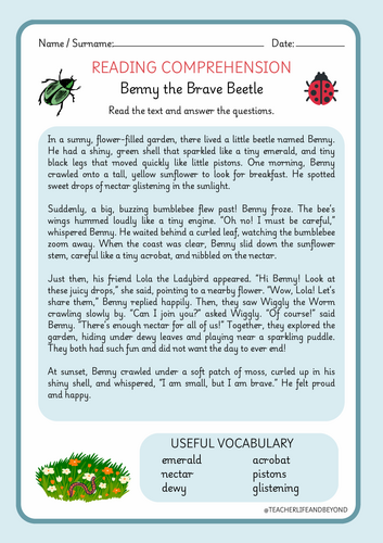 Year 2 Reading Comprehension - All About Foxes and Benny the Brave ...