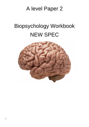 AQA A Level Psychology Biopsychology Lessons & Workbook - NEW SPEC ...