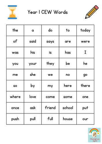 Year 1 CEW Spelling Grid & 4 spelling activities | Teaching Resources