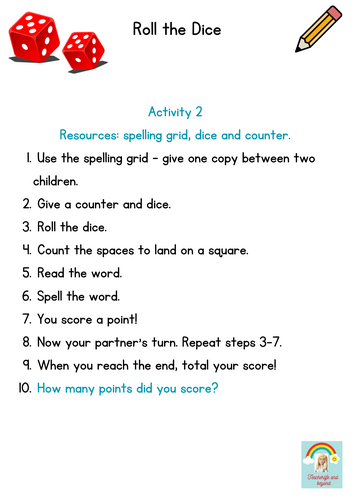 Year 1 CEW Spelling Grid & 4 spelling activities | Teaching Resources