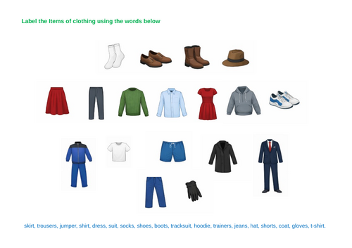 Pre-Entry ESOL Clothes Vocabulary Pack | Worksheets, Speaking ...
