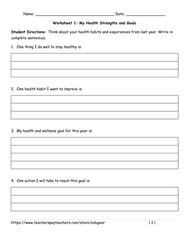 Health and Wellness Goal Setting Writing + NY 2026 Art Coloring ...