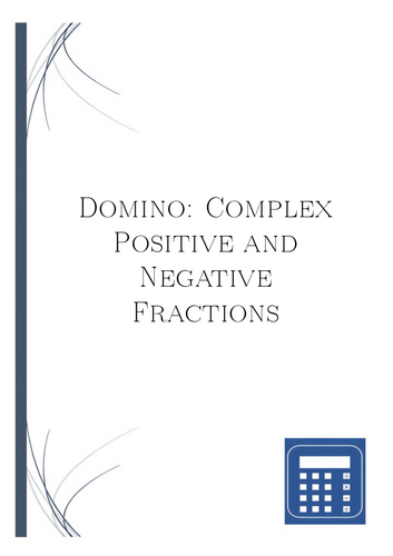 Domino | Complex Positive and Negative Fractions | Math Activity ...