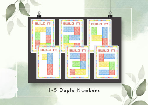 0–5 Duplo Number Cards | Teaching Resources