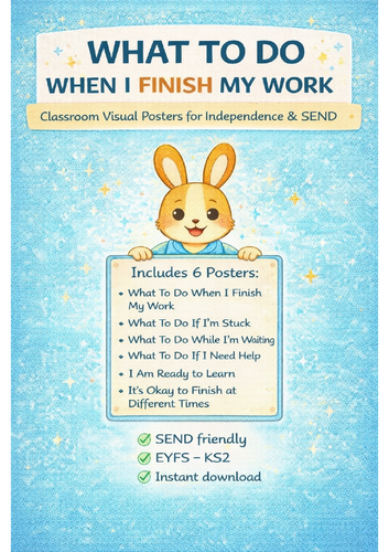 What To Do When I Finish My Work Bundle – SEND Classroom Posters ...